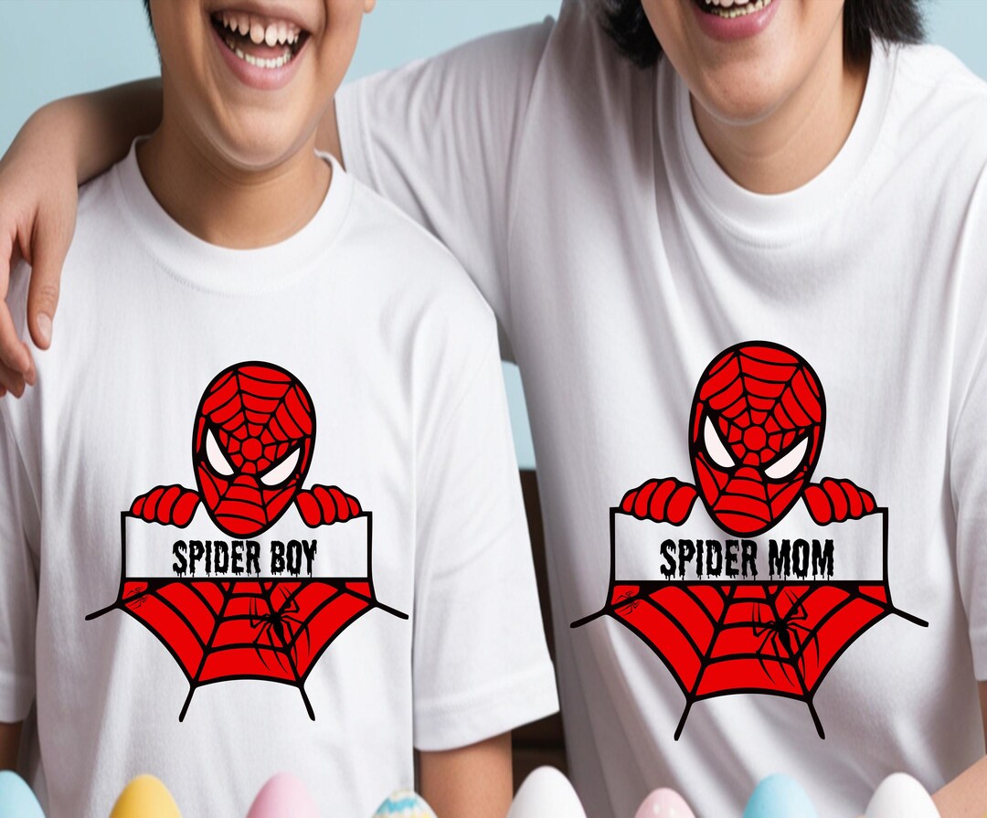 Custom Family Animated Spider Shirts, Personalized Your Name, Spider ...