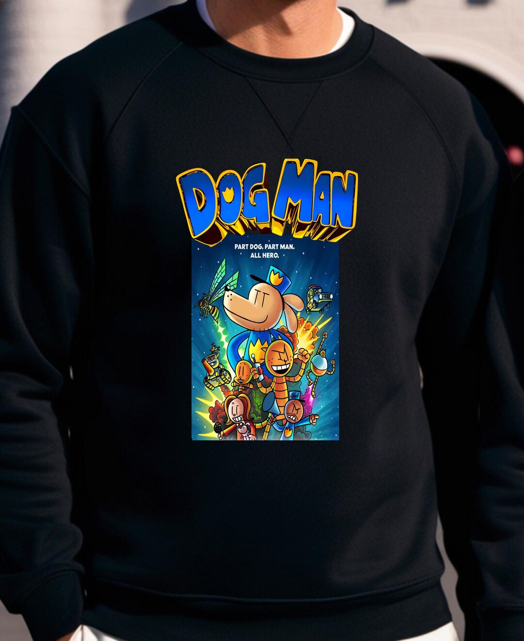 Animated Dog Cartoon Character Family Sweatshirt, Part Dog, Part Man ...