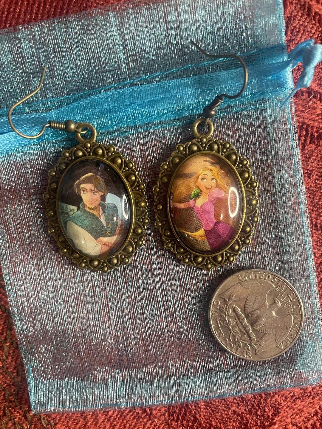 Rapunzel and Flynn Rider Mismatched Earrings, Tangled Disney Lorcana - Etsy