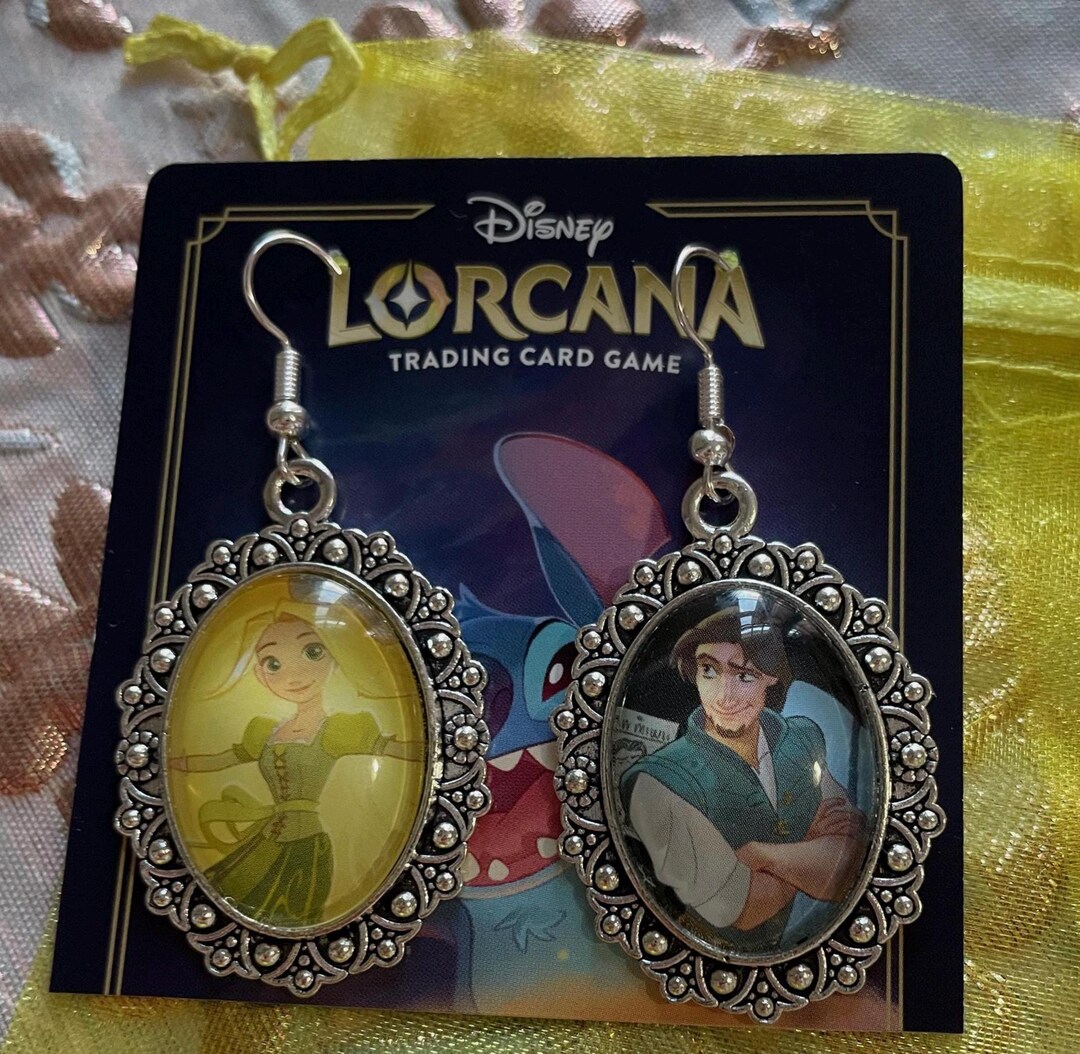 Rapunzel (glowing Hair) and Flynn Rider Mismatched Earrings, Tangled ...