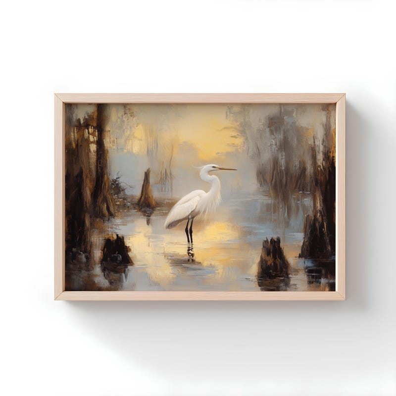 Louisiana Egret Painting - Etsy