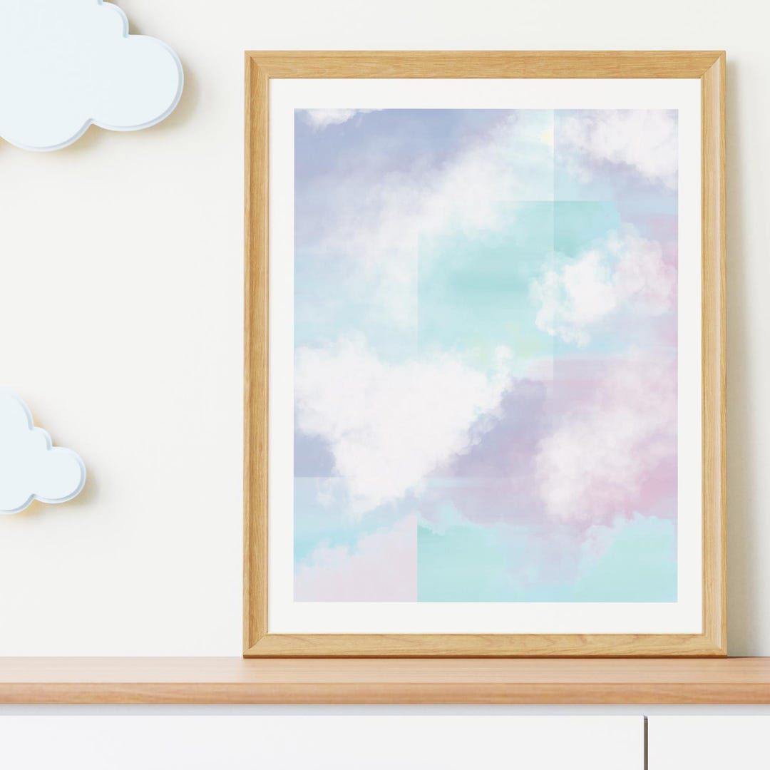 Pastel Cotton Candy Sky Print – Dreamy Kids Room Decor - Etsy