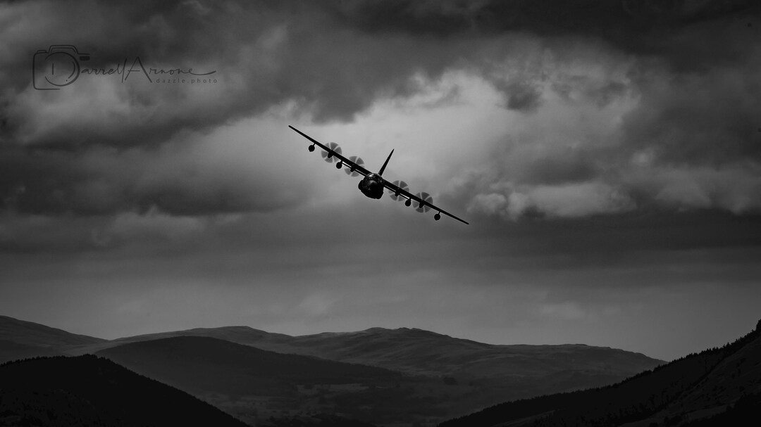 SUPER HERC | RAF C130J Super Hercules Mach Loop Bandw | Mounted Photo ...