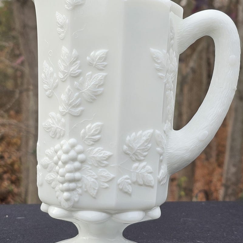 Milk Glass Pitcher - Etsy