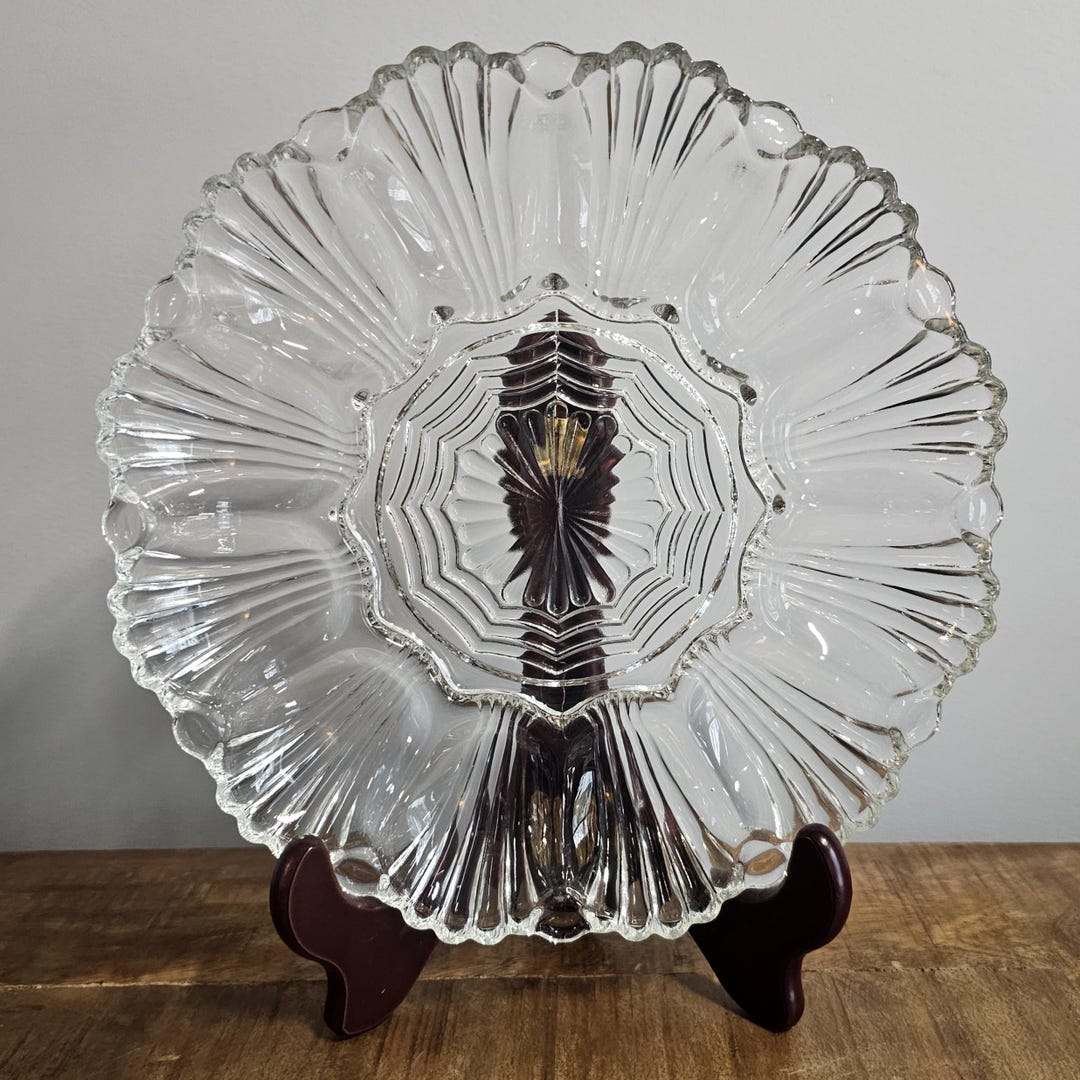 Anchor Hocking Vintage Clear Glass Deviled Egg Plate - Etsy