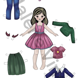 PRINTABLE Kids Dress up Dolls Normal and Christmas Edition Print, Color ...