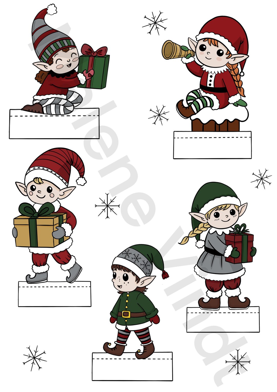 PRINTABLE Traditionel Danish Crawling Elves - Color, Cut, Fold and ...