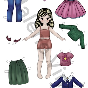 PRINTABLE Kids Dress up Dolls Normal and Christmas Edition Print, Color ...