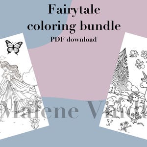 Fairytale Princess Coloringbook Pages Bundle - Etsy