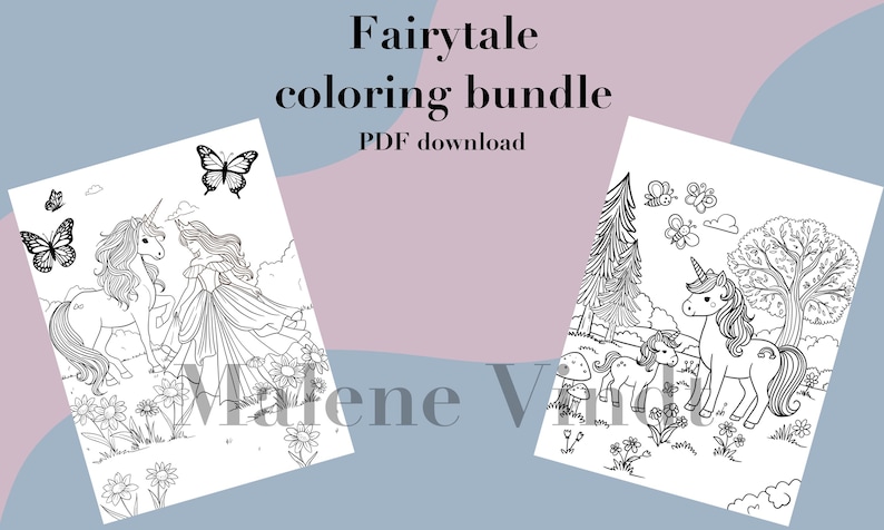 Fairytale Princess Coloringbook Pages Bundle - Etsy