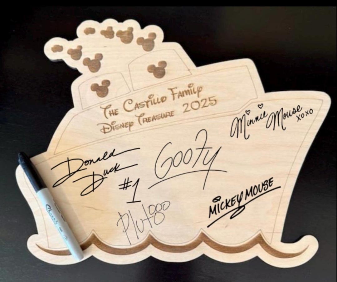 Cruise Character Signature Sign, Wood Autograph Board, Memory Maker ...