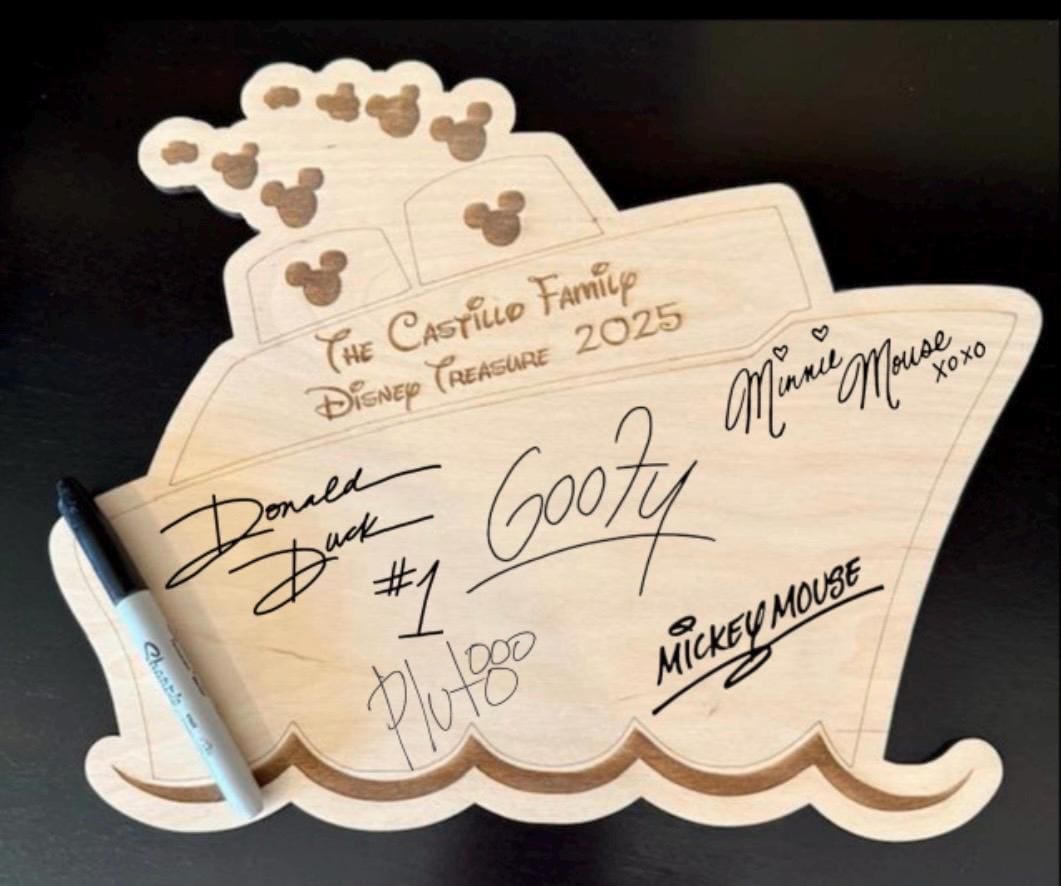Personalized Cruise Anchor Signature Sign, Wood Autograph Board, Memory ...