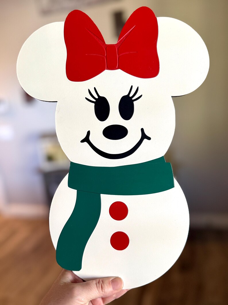 Disney Inspired Christmas Snowmen Pair, Mickey and Minnie Inspired ...