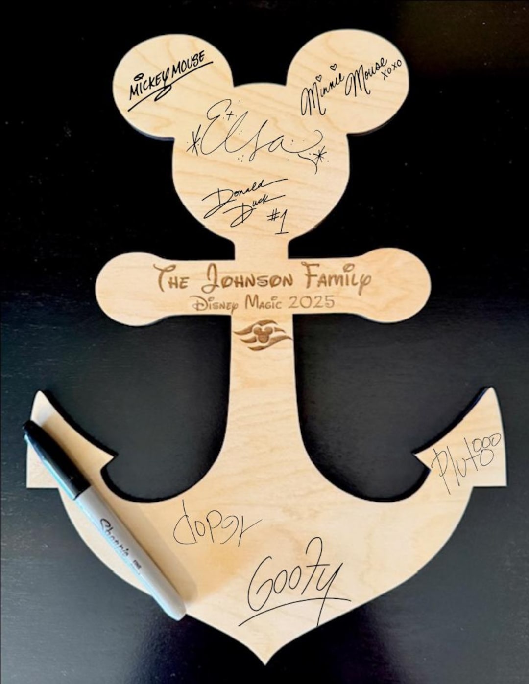 Personalized Cruise Anchor Signature Sign, Wood Autograph Board, Memory ...