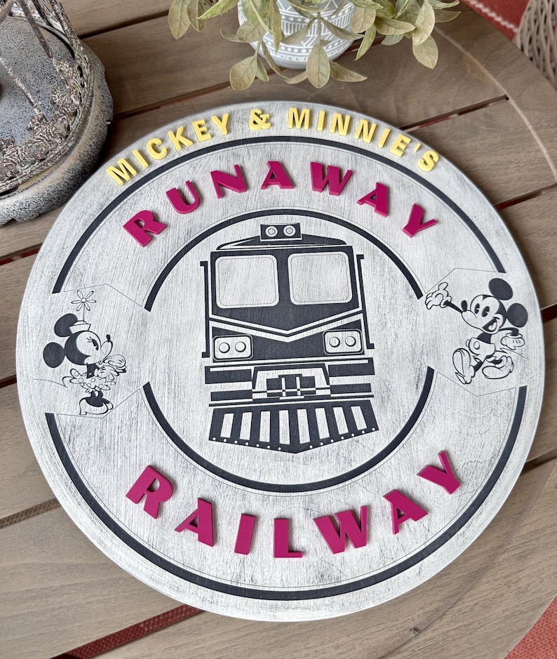 Mickey and Minnie’s Runaway Railway Inspired Ride Sign, Disney Ride ...