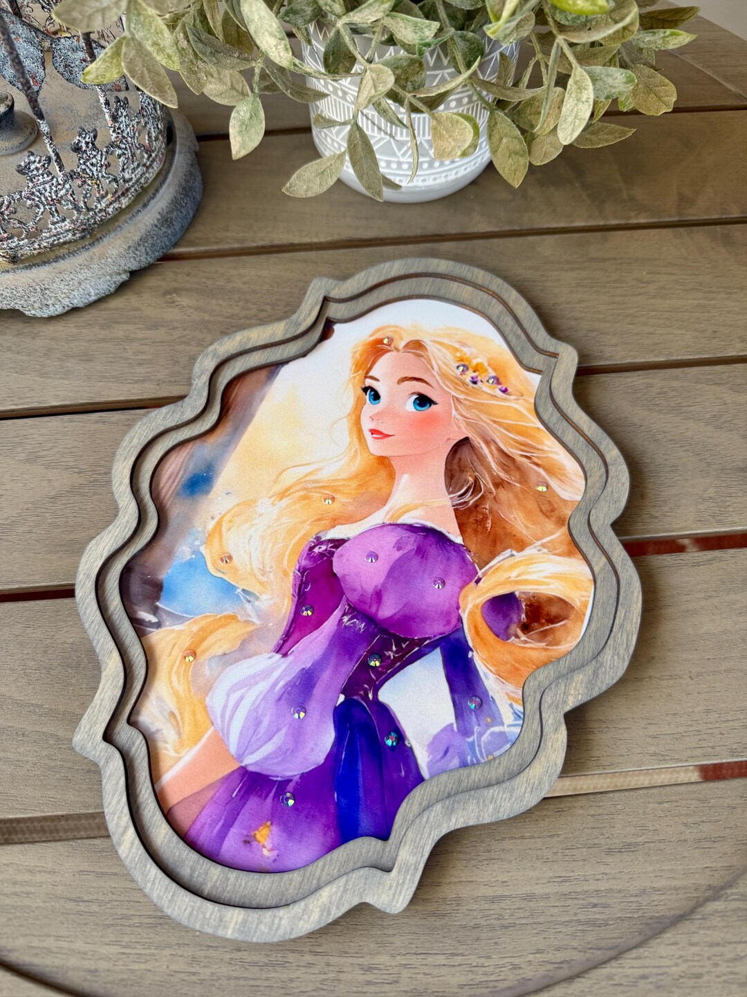 Watercolor Princess Signs, Kids Room Decor, Rhinestone Accent, Gift ...