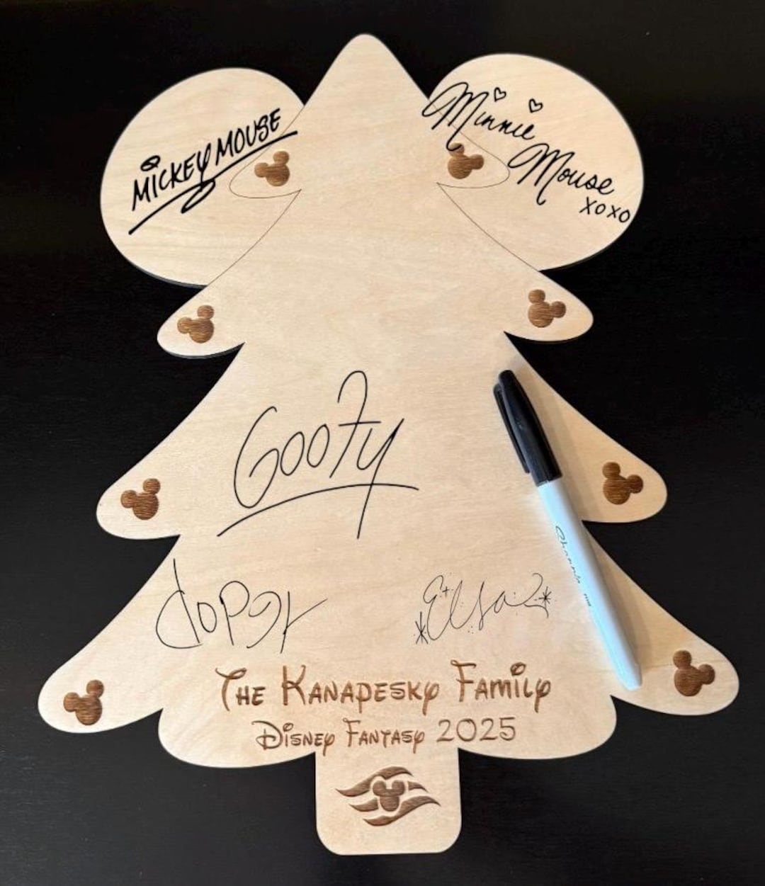 Disney Christmas Autograph Board, Personalized Family Keepsake, Disney ...