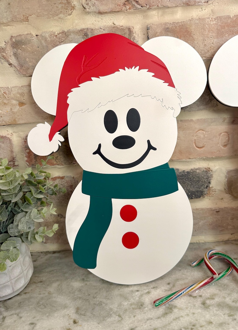 Disney Inspired Christmas Snowmen Pair, Mickey and Minnie Inspired ...