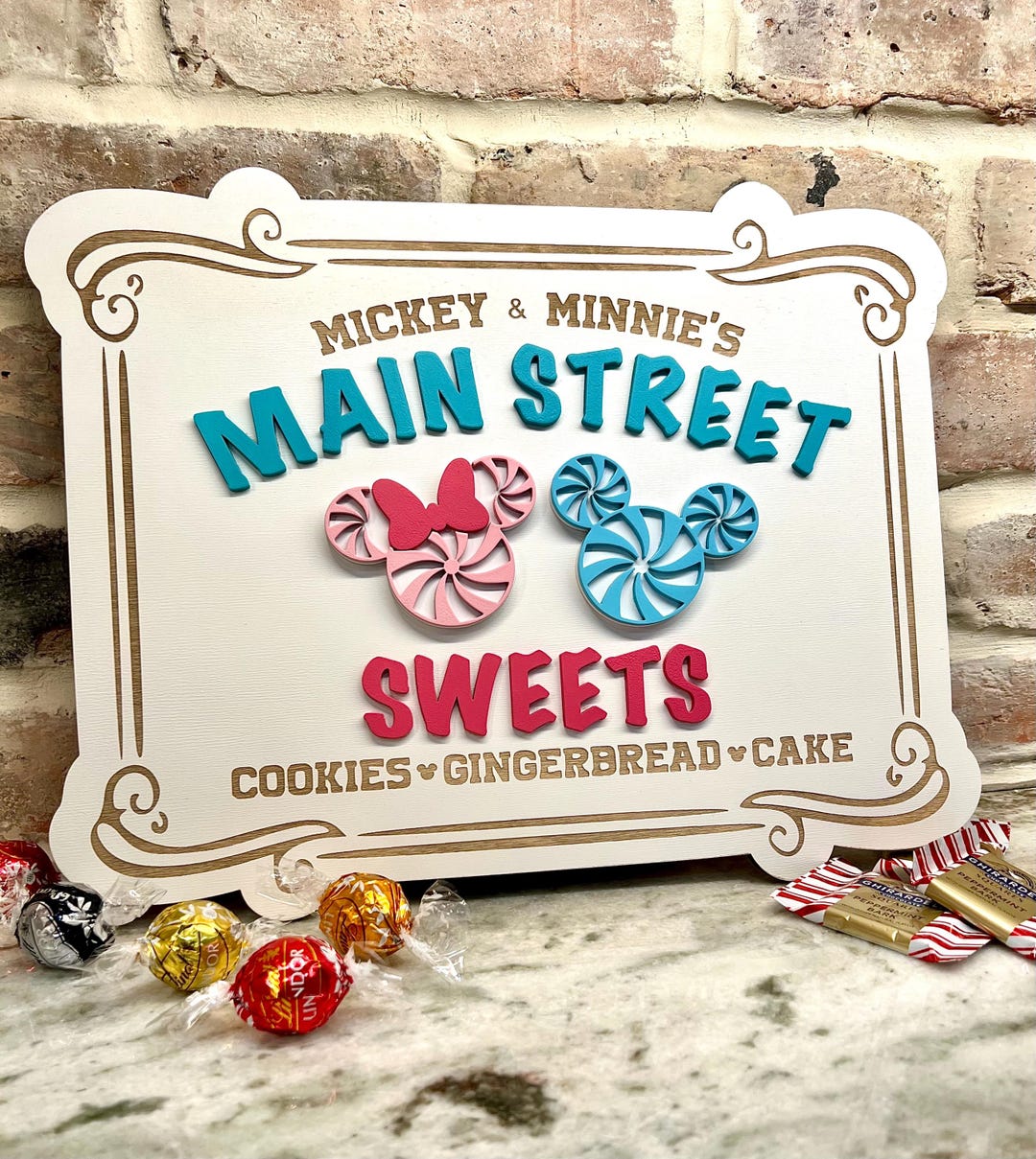 Main Street Sweets Sign, Disney Bakery, Disney Home Decor, Wood Disney ...