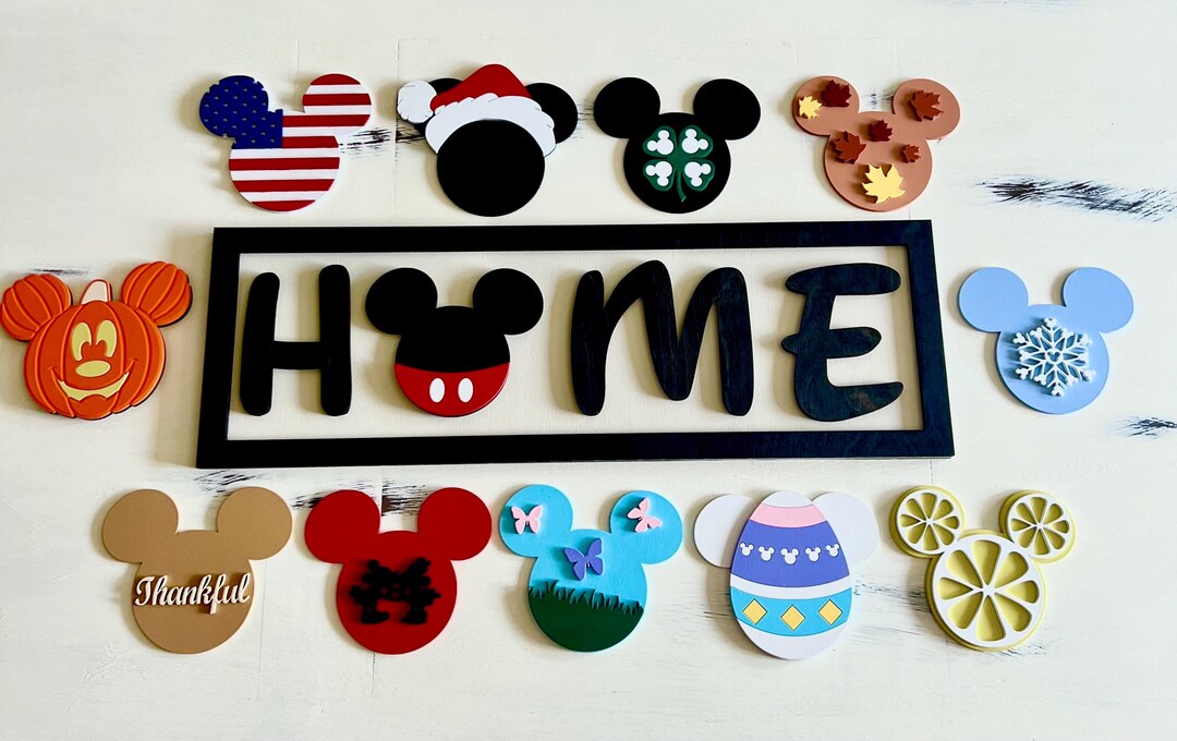 Interchangeable Disney Inspired Home Sign With 12 Seasonal Heads ...