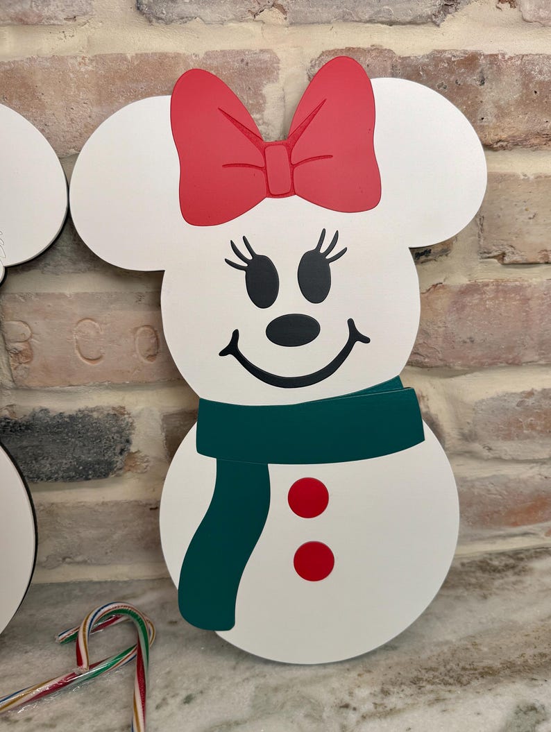 Disney Inspired Christmas Snowmen Pair, Mickey and Minnie Inspired ...