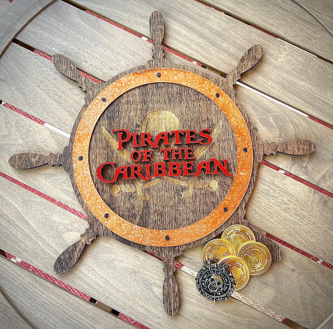 Pirates Inspired Ride Sign, Pirates of the Caribbean, Wood Ship Wheel ...