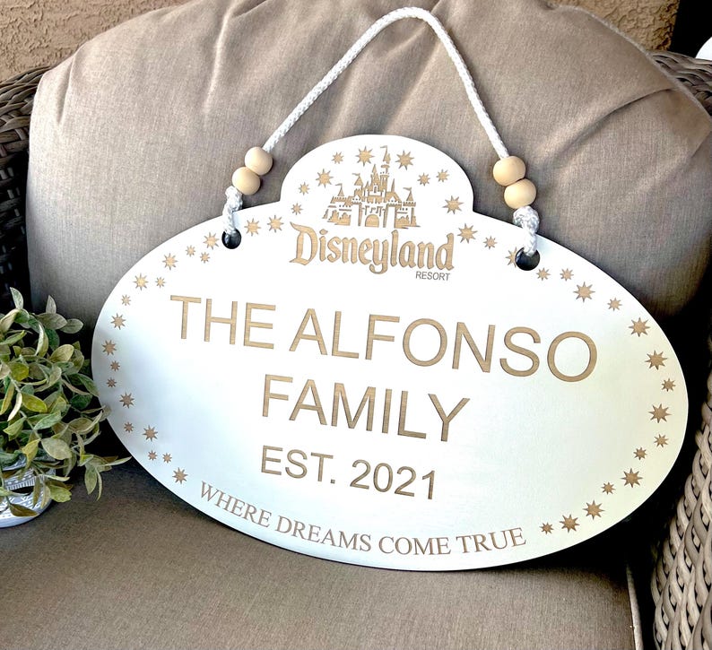Large Personalized Family Name Tag Signs, Disney Inspired Home Decor ...