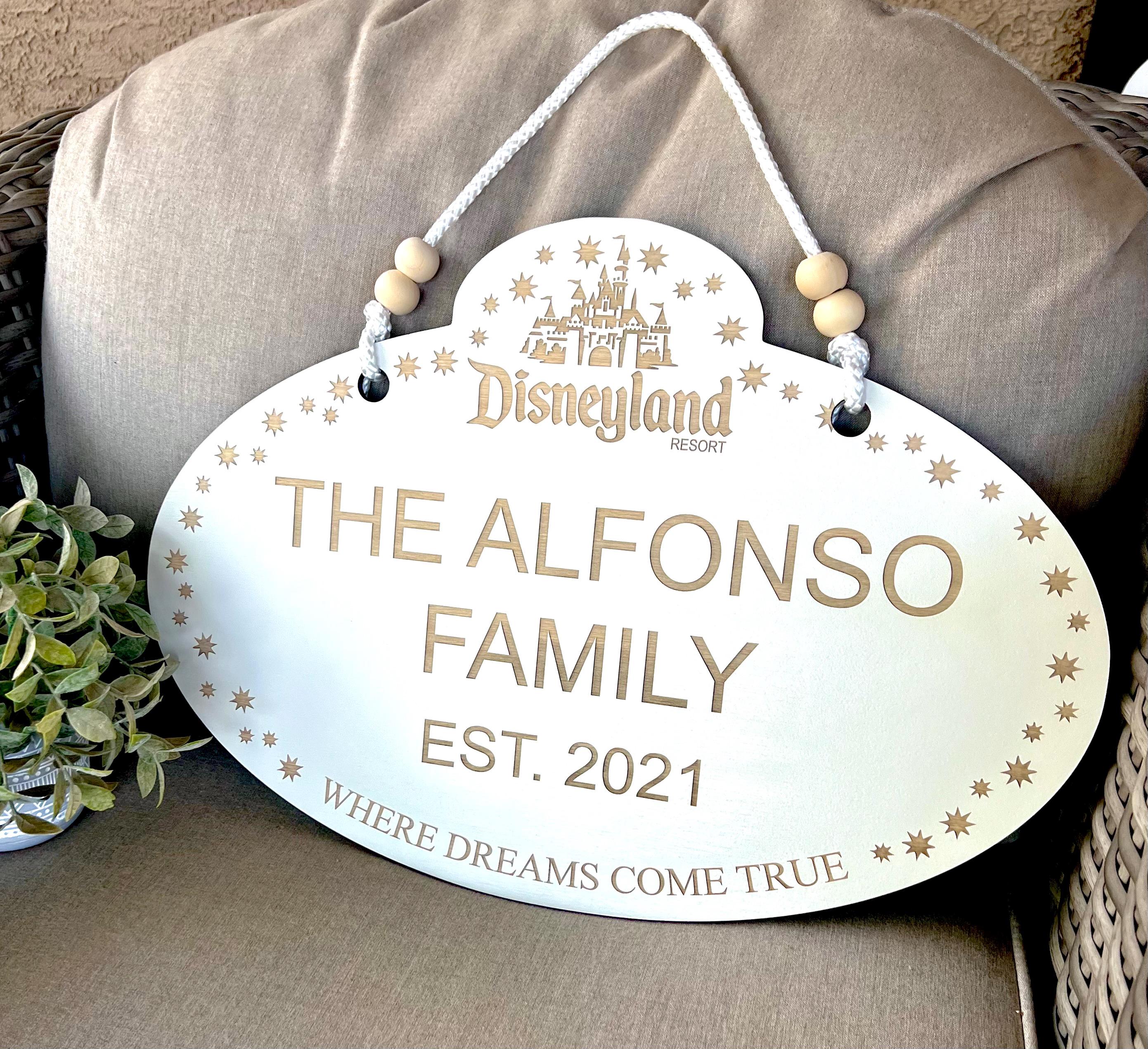 Large Personalized Family Name Tag Signs, Disney Inspired Home Decor ...