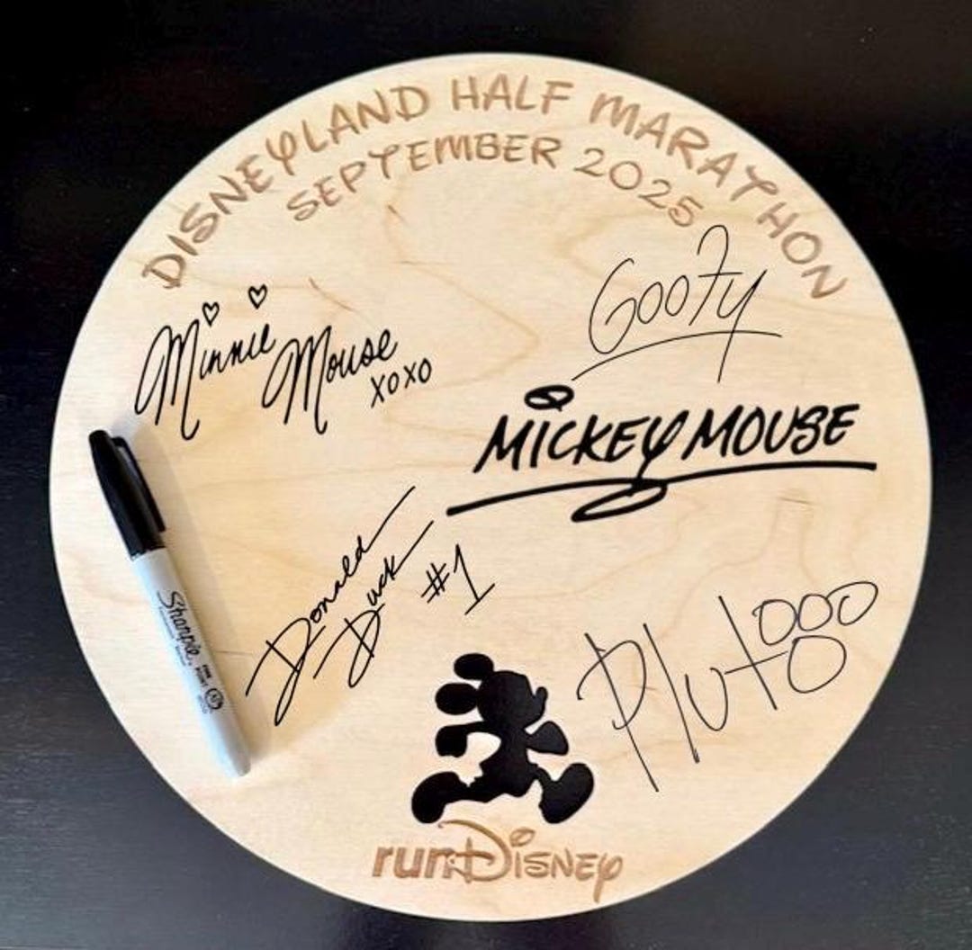 Rundisney Autograph Board, Character Signature Board, Vacation Souvenir ...