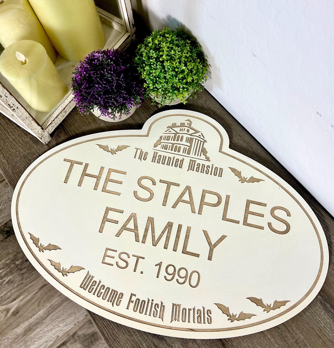 Large Personalized Family Name Tag Signs, Disney Inspired Home Decor ...