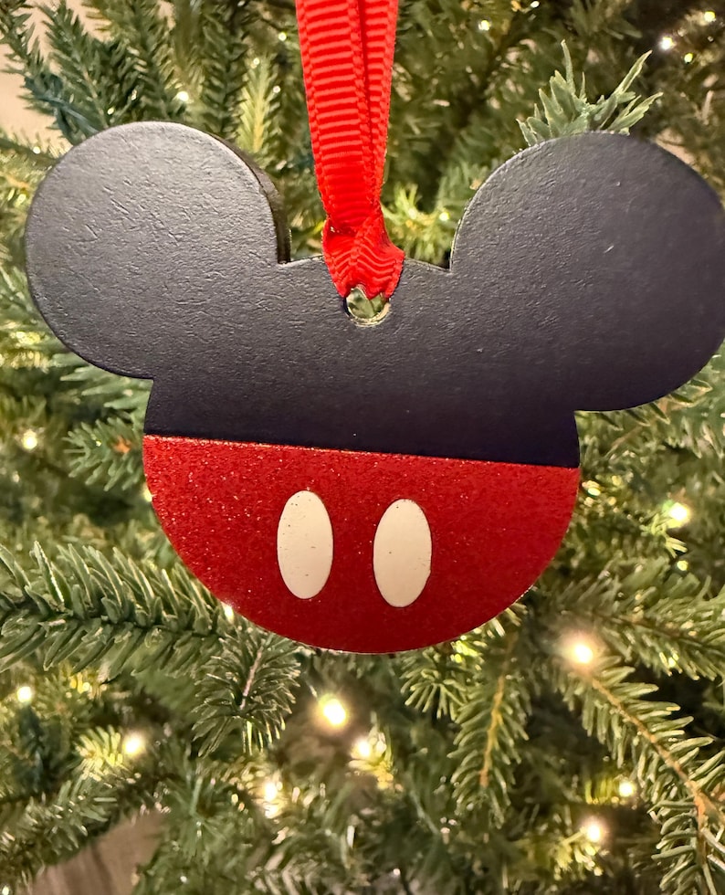Disney Inspired Mouse Christmas Tree Ornaments, Christmas Decor, Wood ...