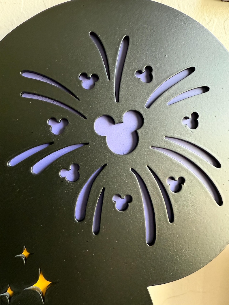 Magical Disney Castle and Fireworks Sign, Mickey Shaped Sign, Disney ...