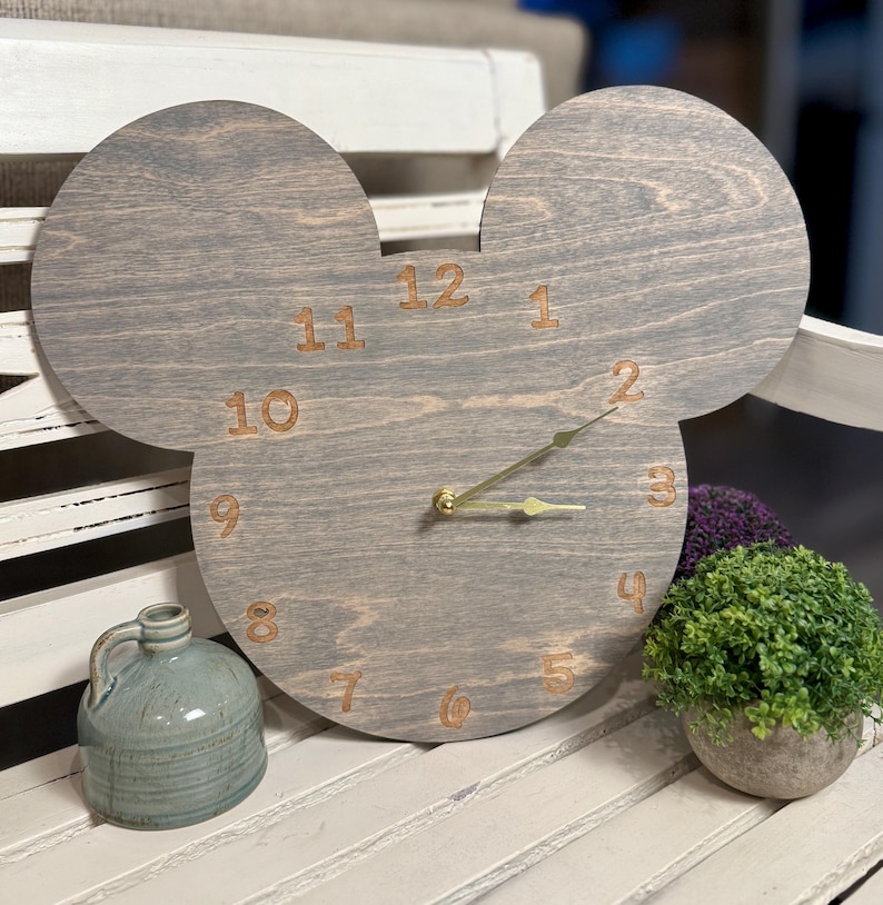 Disney Inspired Mickey Head Wall Clock, Mickey Home Decor, Nursey Wall ...