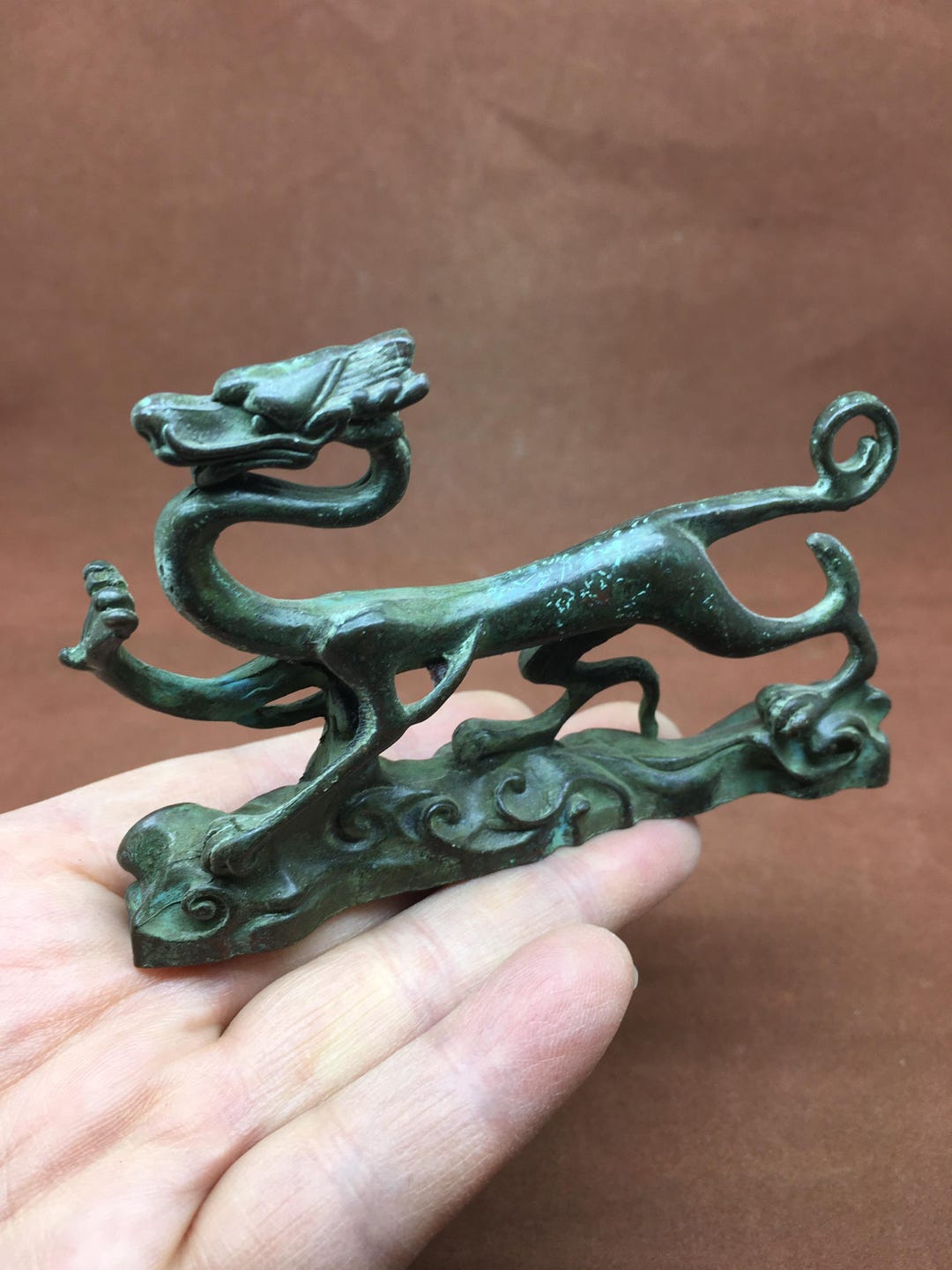 Pure Copper Mythical Beast Qinglong Pen Holder Decoration, Desk ...