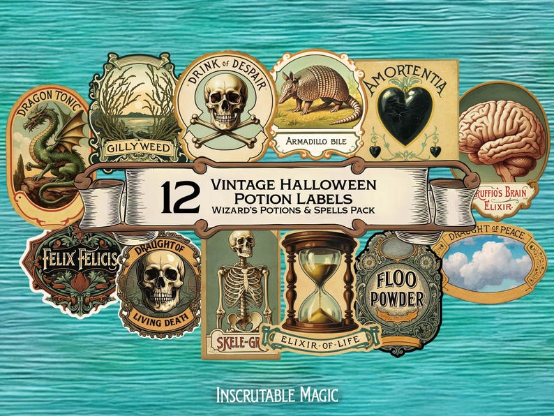 Printable Halloween Potion Labels (wizard's Potions & Spells Pack ...