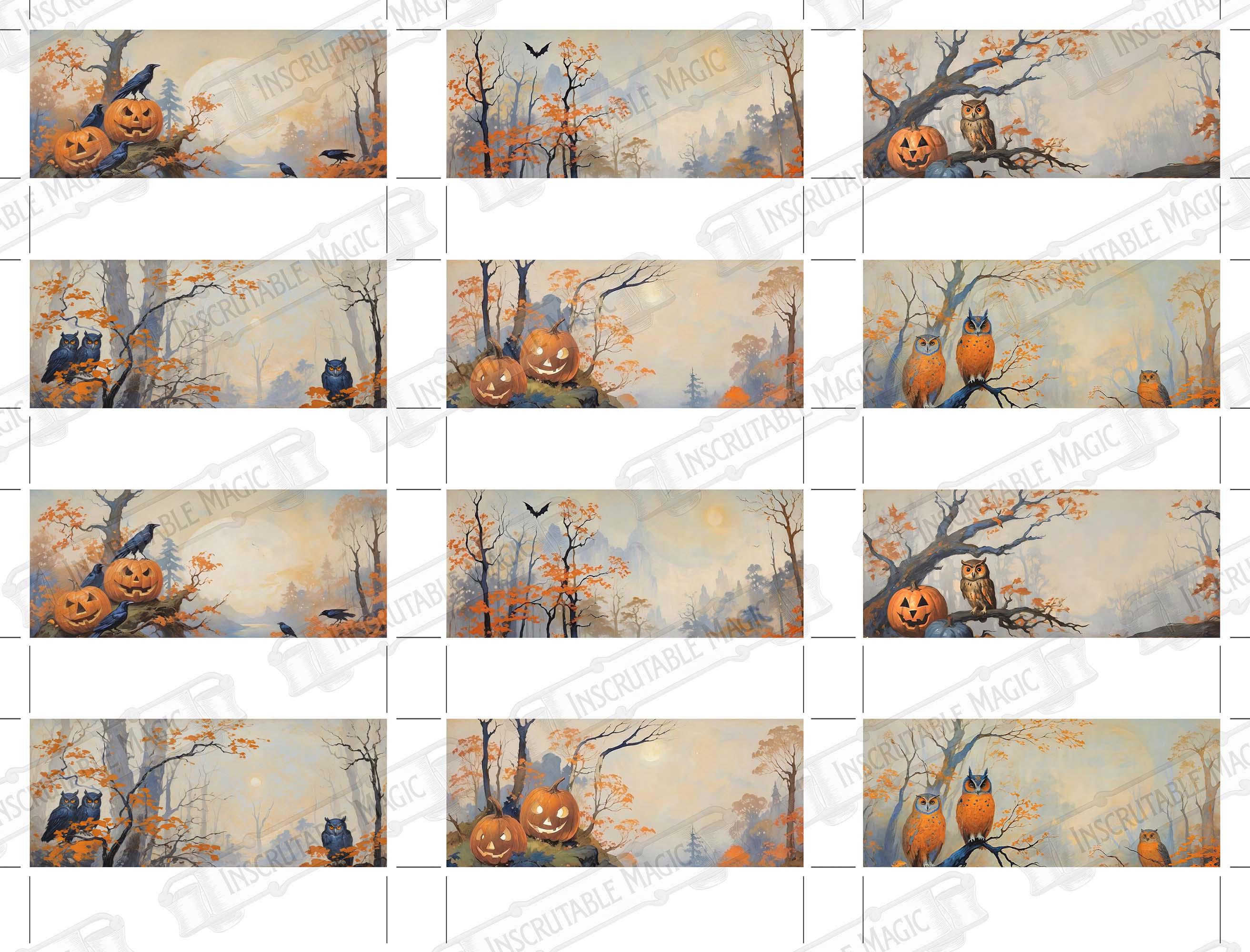 Vintage Halloween Printable Labels With Owls Pumpkins and Crows | Fall ...
