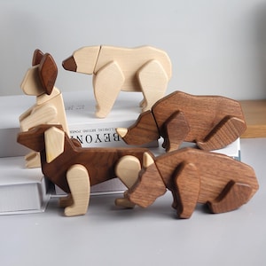 Wooden Magnetic Toy, Animals Set With Magnets, Dachshund, Puzzle Toy ...