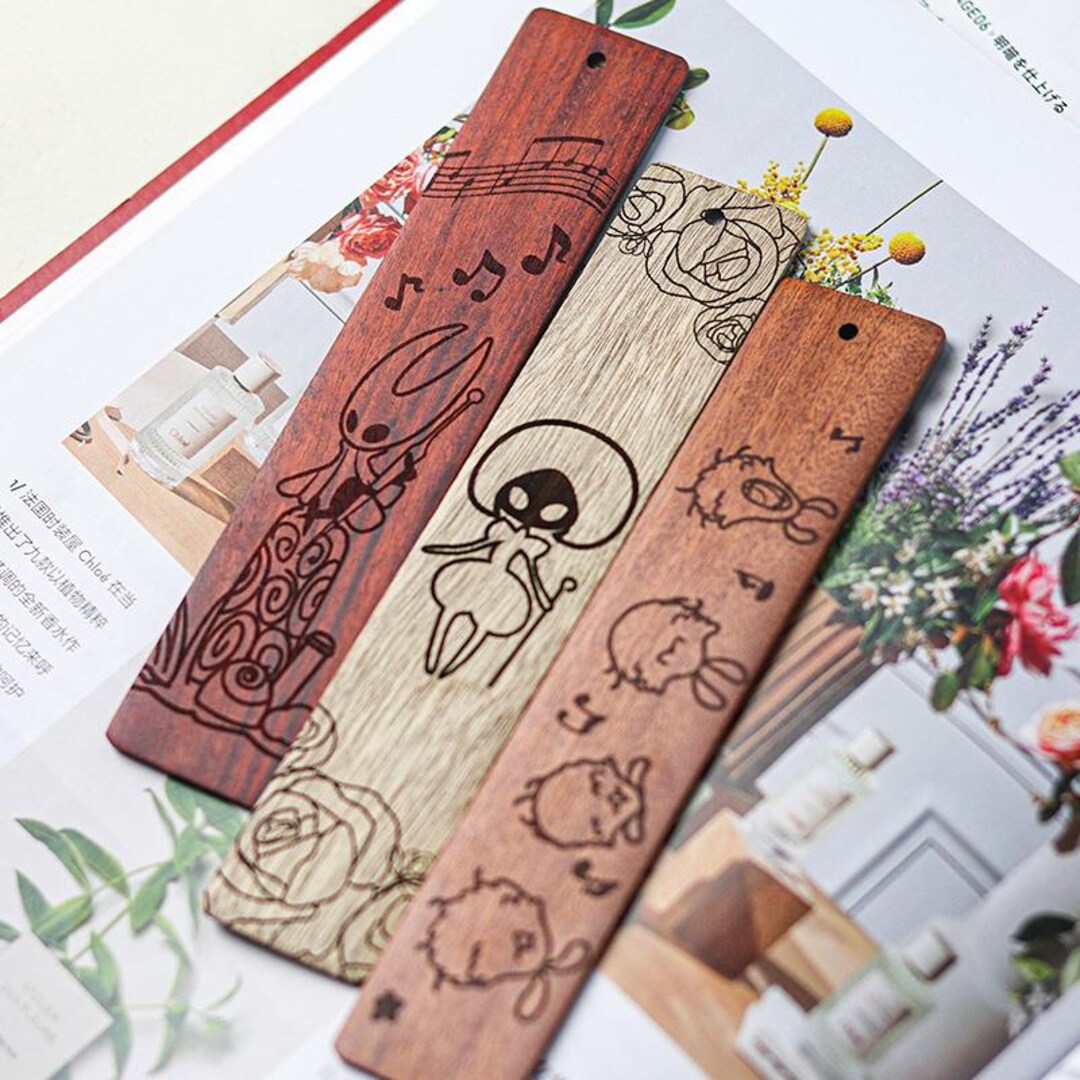 Handmade Hollow Knight Wooden Bookmark - A Perfect Gift for Gamers and ...