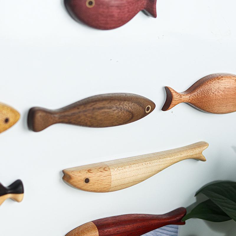 Fish Fridge Magnet, Hand Carved Wooden Animal Sculpture, Unique Fishing ...