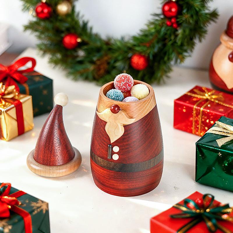 Santa Storage Box, Hand Carved Wood Christmas Storage, Desk Decor ...