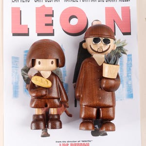 Wooden Léon & Mathilda Figurines, Léon the Professional, Handcrafted ...