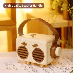 Wooden Robot Music Box - Handcrafted Singing Robot With Antenna Tuner ...