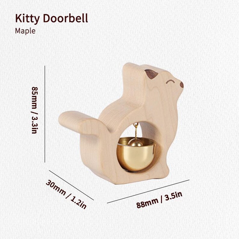 Handmade Wooden Cat Paw Doorbell - Magnetic Entry Bell for Home & Shop ...