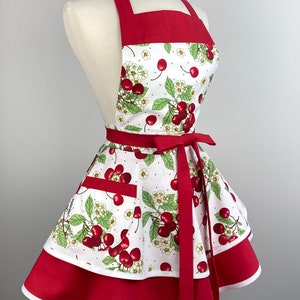 Womens Cherry Apron - Personalized Gift for Wife, Girlfriend - Retro ...