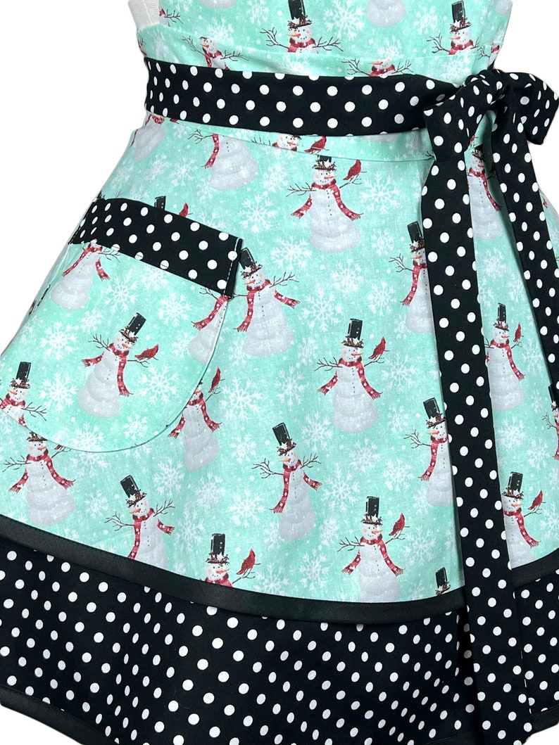 Snowman Apron – Retro Flirty Skirt, Personalized Winter Cooking Gift - Etsy