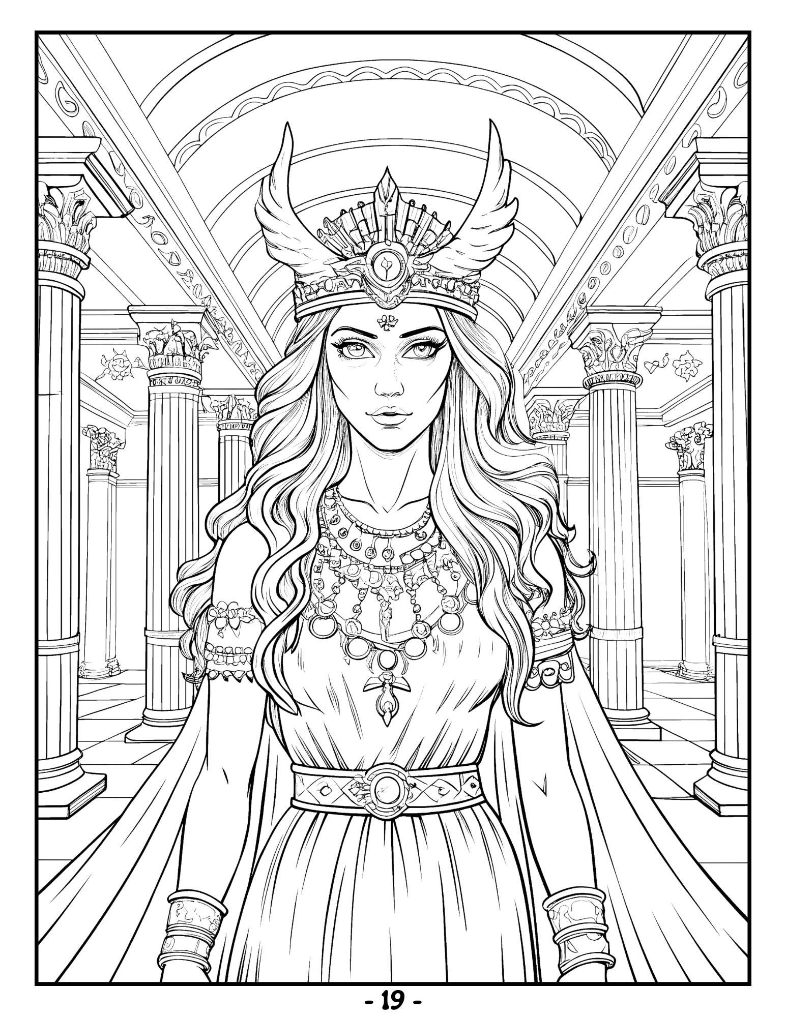 Goddesses of Mythology Coloring Book: Norse, Greek, Celtic (PDF Pattern ...