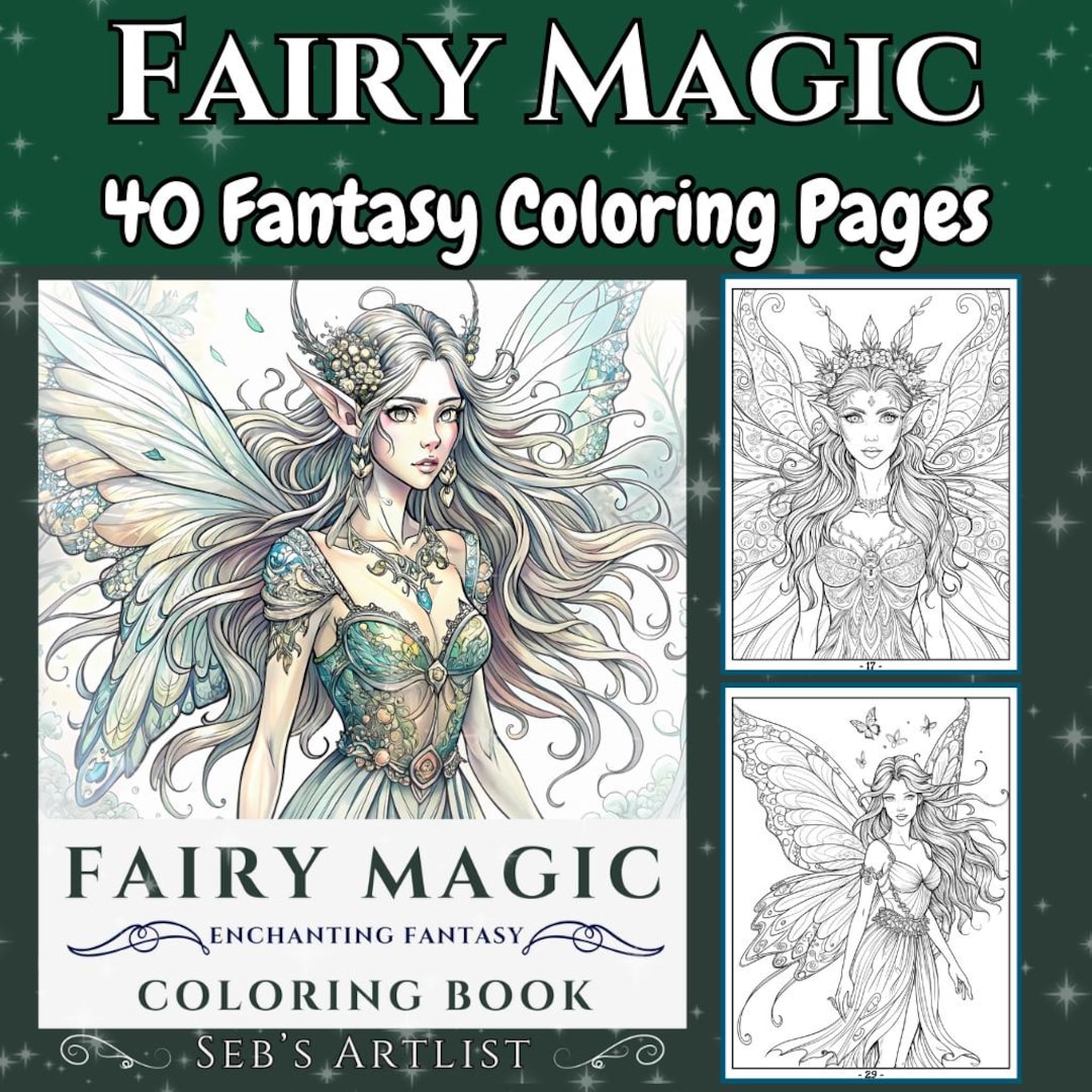 Fairy Magic Coloring Book: Whimsical Fantasy Coloring Pages With ...