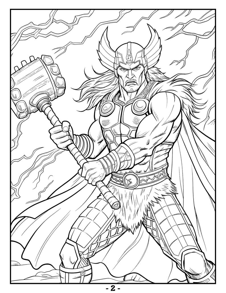Norse Gods Coloring Book: 40 Fantasy Mythology Pages (digital Download ...