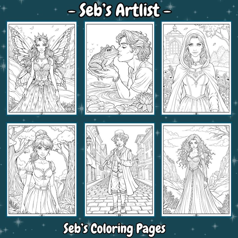 Fairy Tales Coloring Book: 40 Princesses & Fables Designs (PDF Download ...