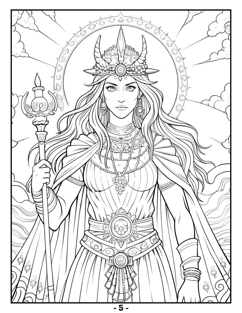 Norse Gods Coloring Book: Fantasy Coloring Pages With Norse Gods and ...